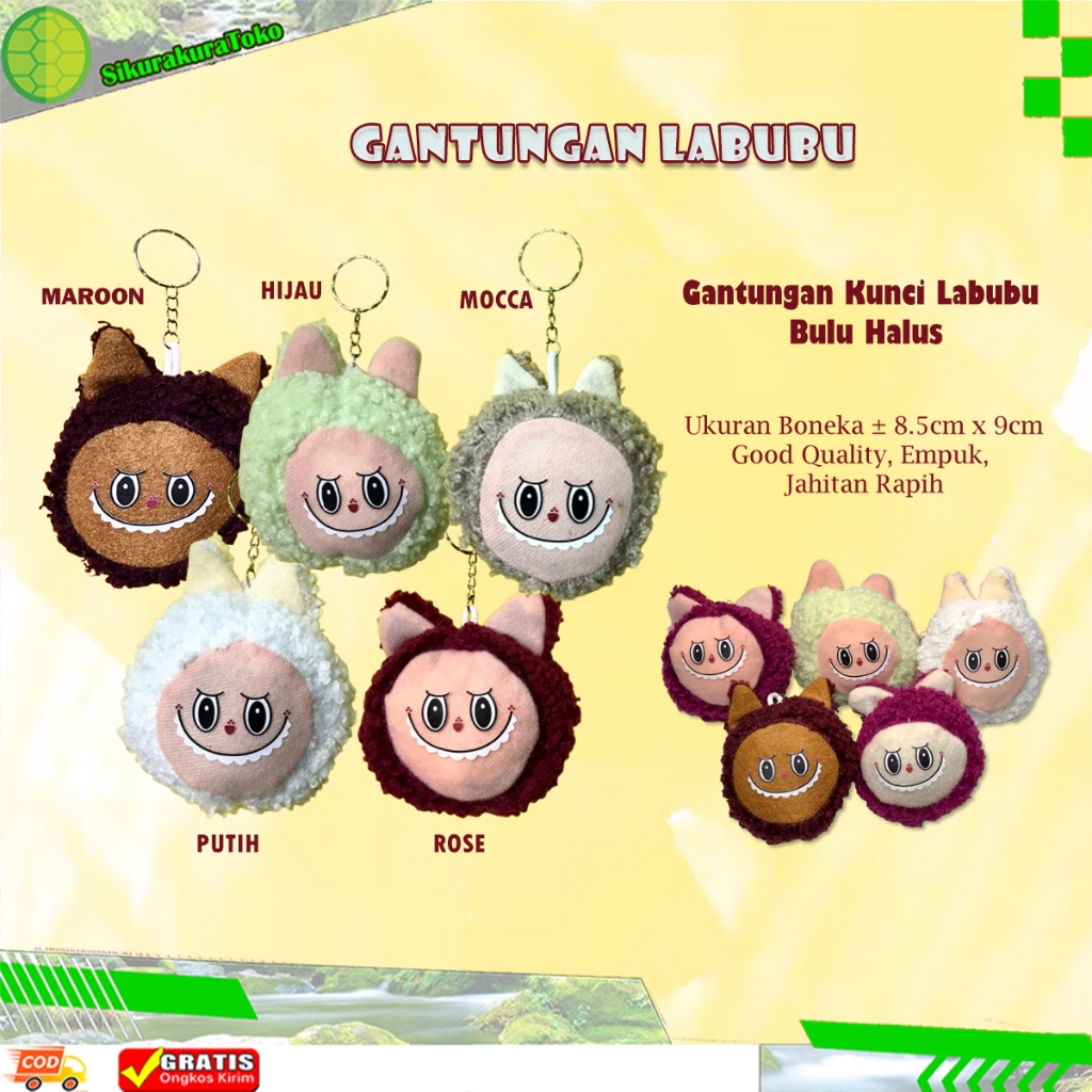 Jual (SKR) Baba Labubu Doll Head The Monsters Keychain Tas Gantungan ...