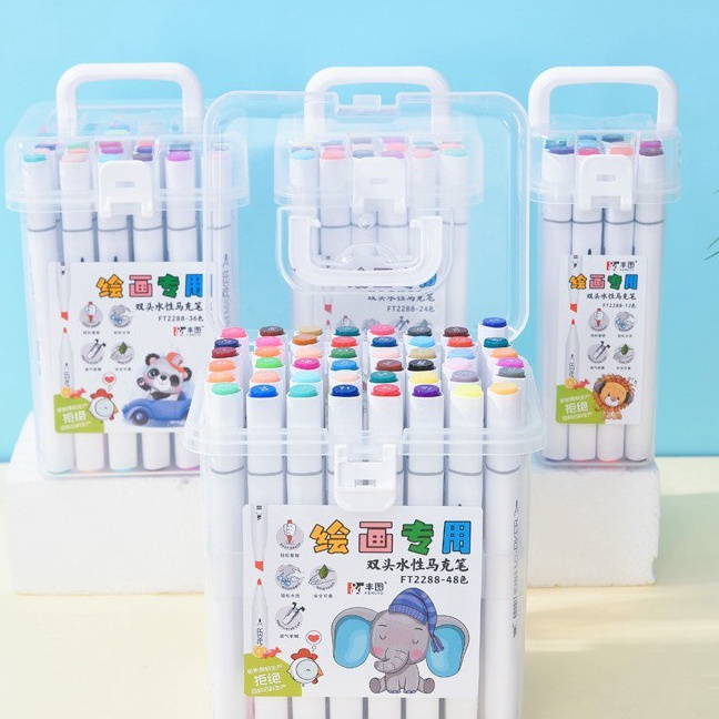 Jual HJ6 Spidol set 122436 warna Sketch marker spidol warna 2in1 Spidol ...