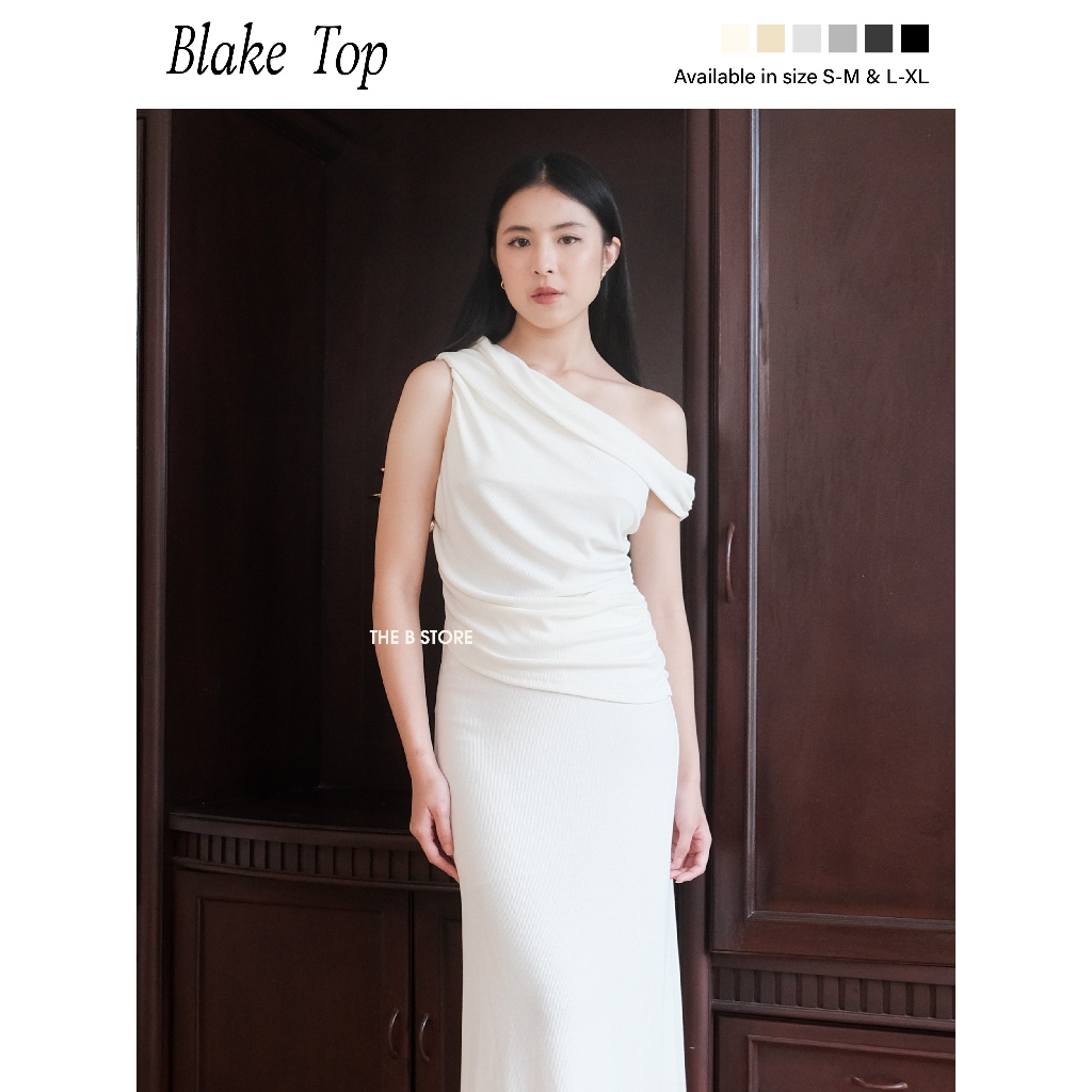 Jual BLAKE TOP | THEBSTORE | Atasan Rib Knit Off Shoulder One Shoulder ...