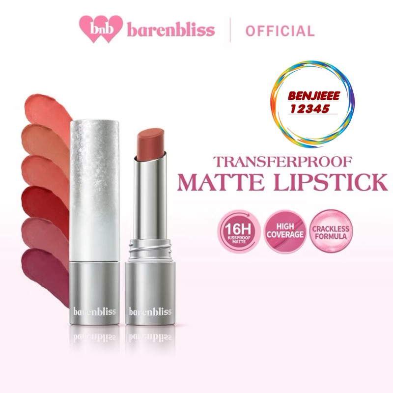 Jual BNB Barenblisss No Gravity Transferproof Matte Lipstick barenbliss baren bliss transfer ...