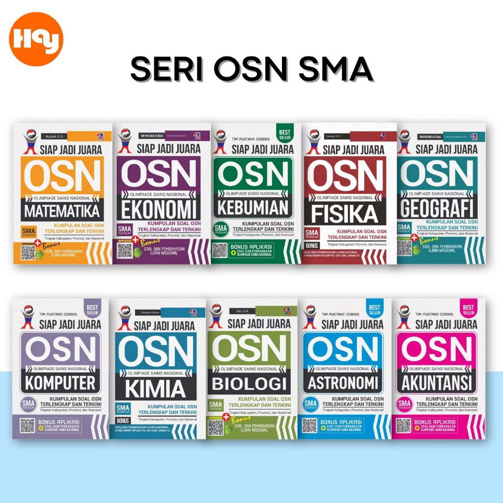 Jual Buku OSN SMA, Olimpiade Sains Nasional Matematika, Fisika, Kimia ...