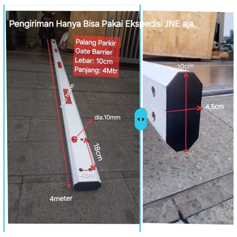 Jual Palang Parkir Gate Barrier 4m 10cm*4,5cm | Pintu Parkir Barrier 