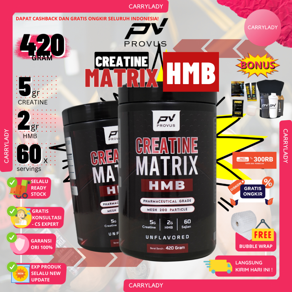 Jual Provus Creatine Matrix HMB 420 gram 60 serving Creatin Monohydrate ...