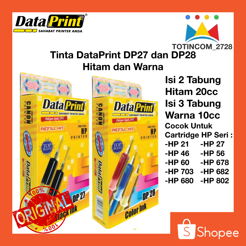 Jual Tinta DATAPRINT DP 27 Hitam dan DP 28 Warna Tinta Refill Untuk ...
