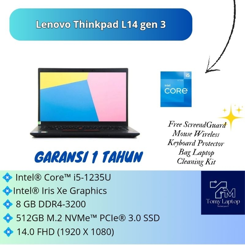 Jual Lenovo Thinkpad L14 gen 3 Intel Core i5-1235U / 8GB DDR4(4+4) (2 ...