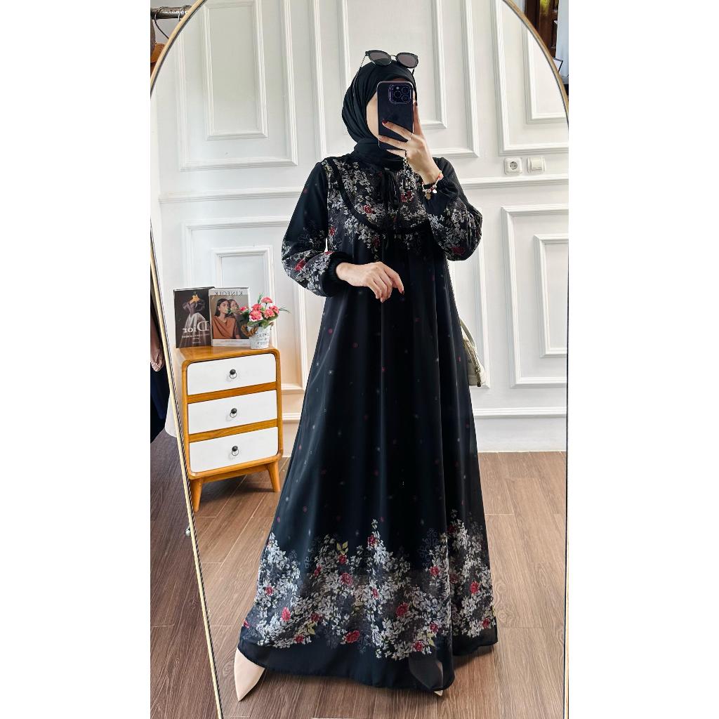 Jual Shaffa Dress Set Hijab Gamis Muslimah Lengan Karet Bahan Ceruty ...