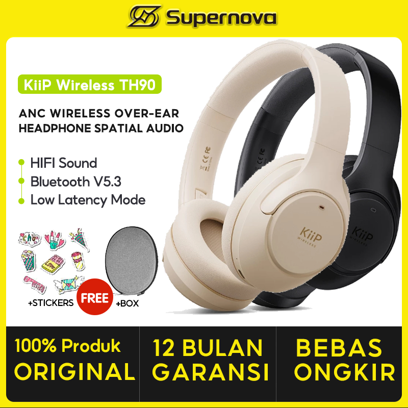 Jual Supernova x KiiP Wireless TH90 ANC Wireless Over-Ear Headphone Spatial Audio | Shopee Indonesia