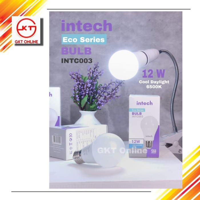 Jual Lampu LED Bohlam Bulat Intech 12 Watt / Lampu Bohlam LED Cahaya ...
