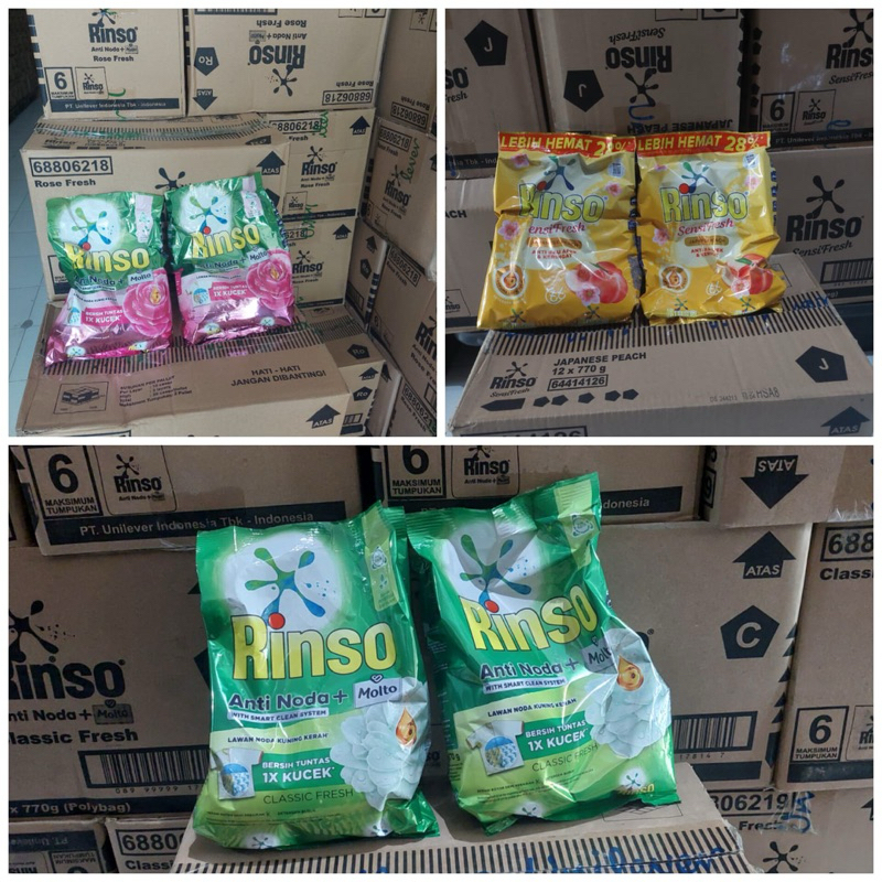 Jual Rinso Molto Detergent Bubuk Deterjen Anti Noda 770 g | Shopee ...