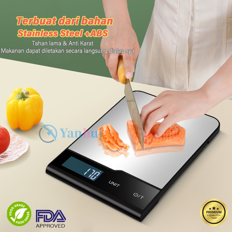 Jual 5 kg Timbangan Dapur Digital Kitchen Scale USB Rechargeable Alat ...
