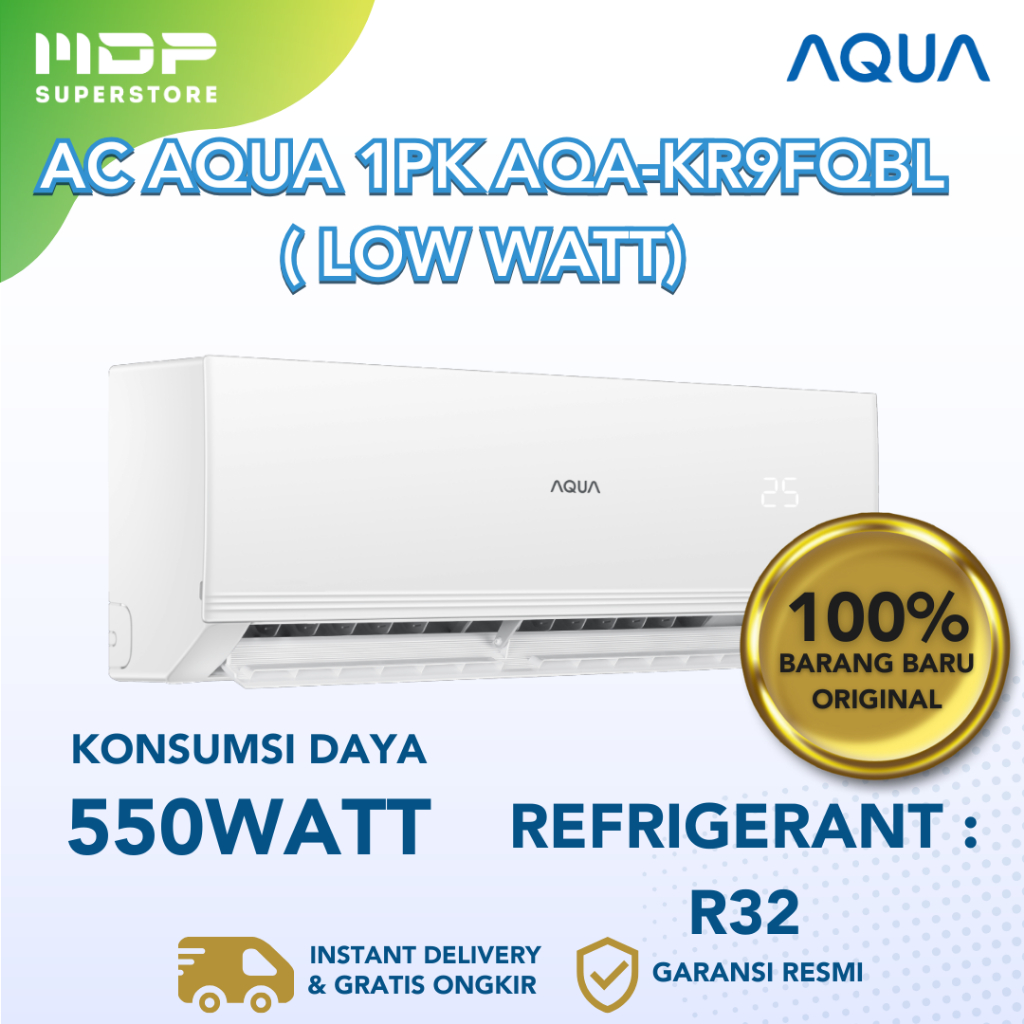Jual AC SPLIT AQUA 1PK AQA-KR9FQBL ( LOW WATT) (INCL:HA1914) | Shopee ...
