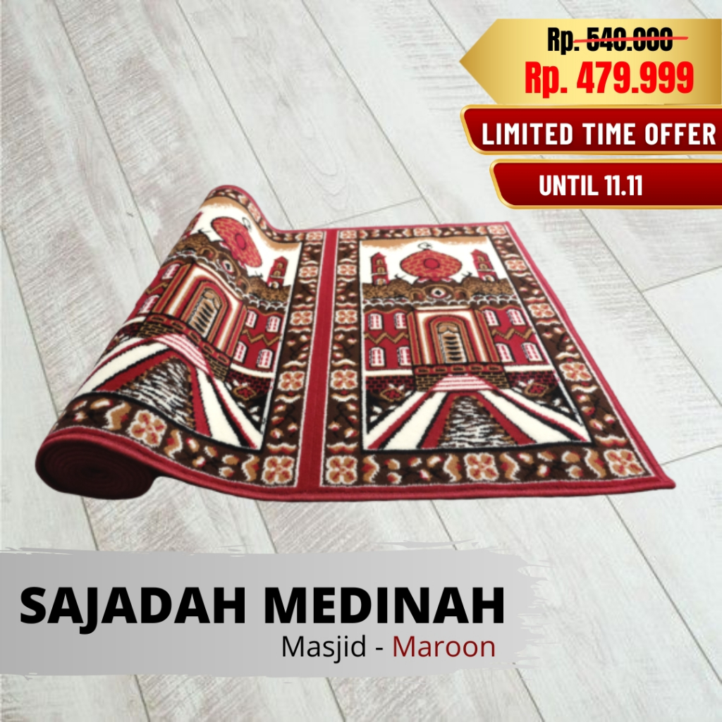 Jual SAJADAH MASJID ROLL 105x570cm Bisa Custom Ukuran - MEDINAH ALL ...