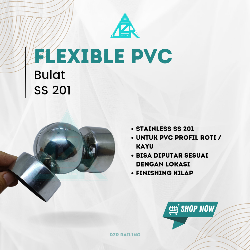 Jual SAMBUNGAN KONEKTOR PVC BULAT / FLEKSIBEL JOINT HANDRAILING PVC ...