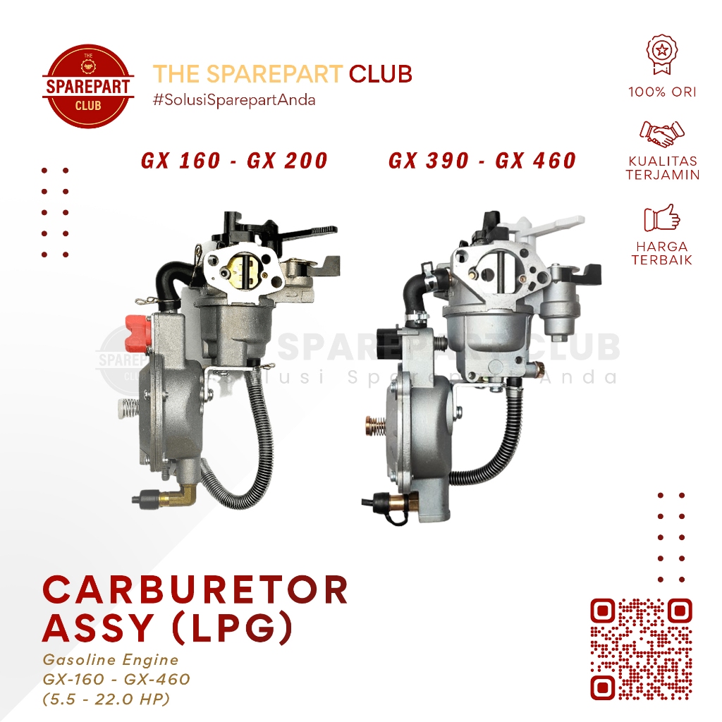 Jual Karburator Elpiji GX160 GX 160 200 390 420 460 WP 20 WP 30 - Carburetor Assy LPG | Shopee ...