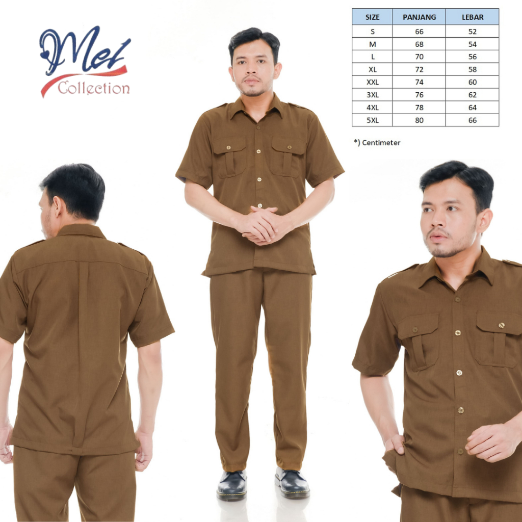 Jual [PREMIUM] Seragam PNS Pemda Pria Khaki Tua Baju ASN Pegawai Negeri / Bahan Semi Wool Adem ...