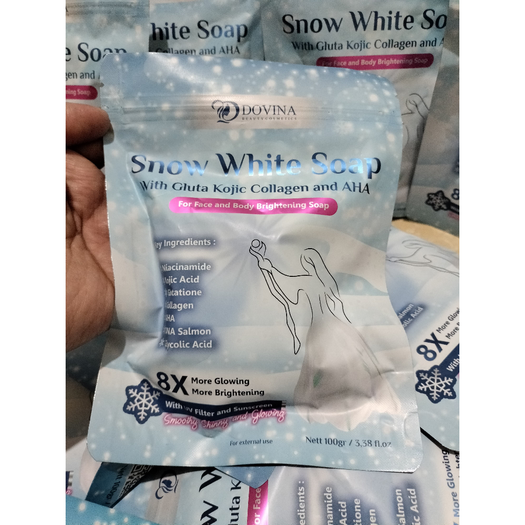 Jual Dovina Snow White Soap with Gluta Kojic Collagen and AHA - Sabun ...