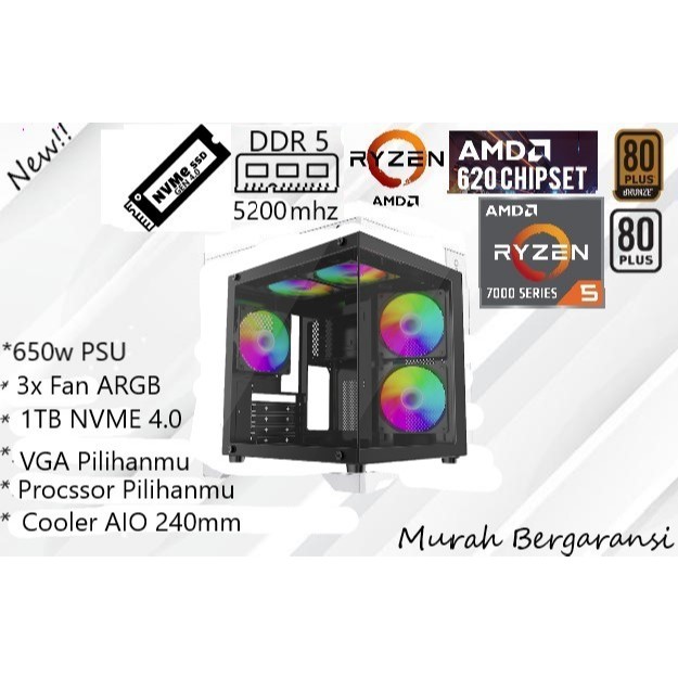 Jual CUSTOM My CPU Rakit Build Sendiri CPU mu ! AMD Ryzen 5 7600 ...