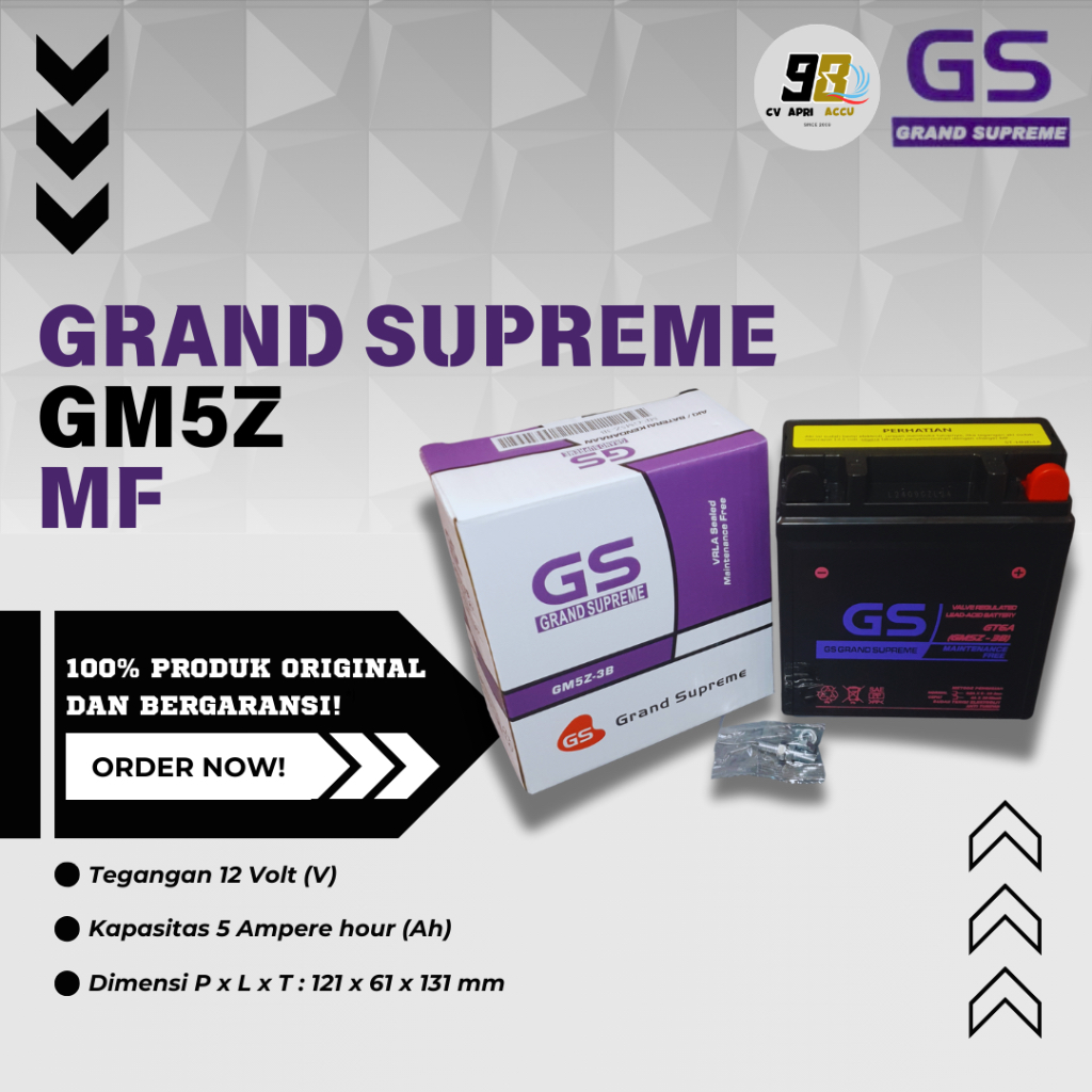 Jual AKI ACCU MOTOR SUZUKI SHOGUN 110 SMASH TITAN RC100 SATRIA LUMBA GS - J GM5Z-3B MF ORIGINAL ...