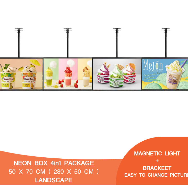 Jual NEON BOX SLIM LED LIGHT BOX Menu Paket 4in1 50x70cm ( 280x50cm ...