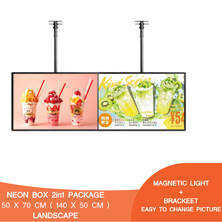 Jual NEON BOX SLIM LED LIGHT BOX Menu Paket 2in1 50x70cm ( 140x50cm ...