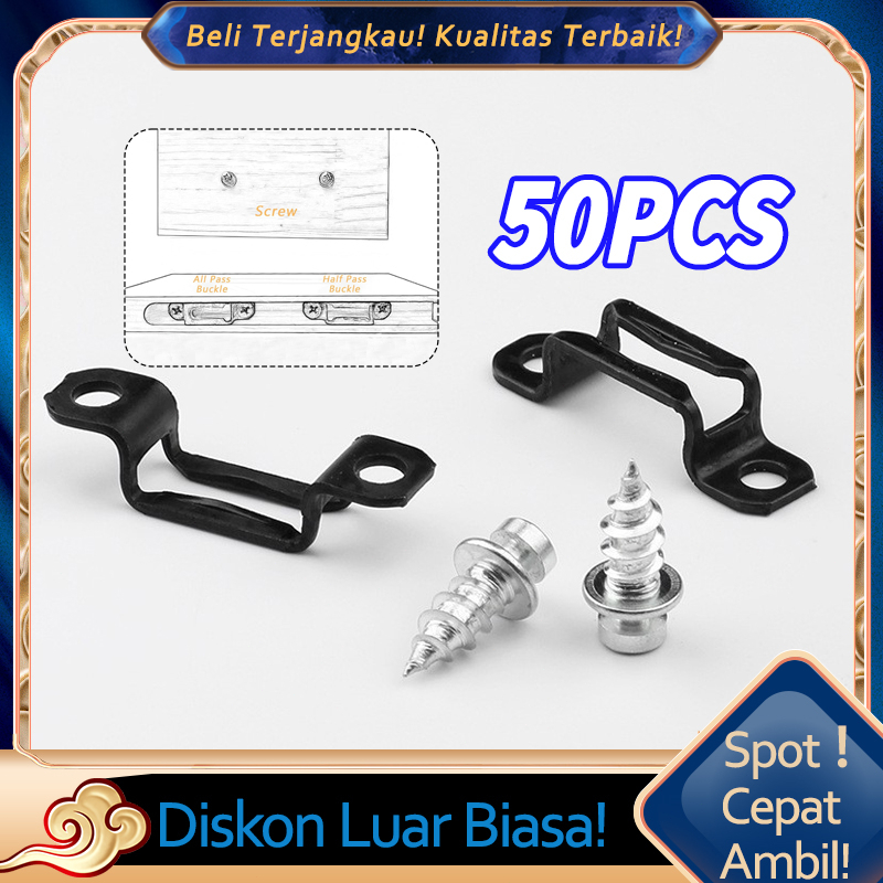 Jual 50pcs Plat Knock Down Skrup/Wall Panel Clip Connector Plat Skrup ...
