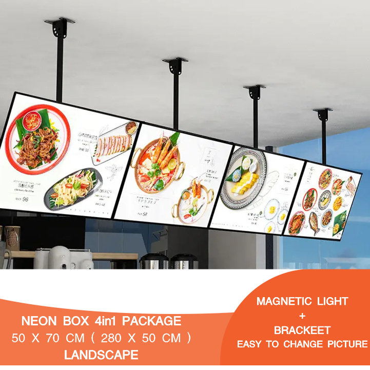 Jual NEON BOX SLIM LED LIGHT BOX Menu Paket 4in1 80x60cm ( 160x60cm ...
