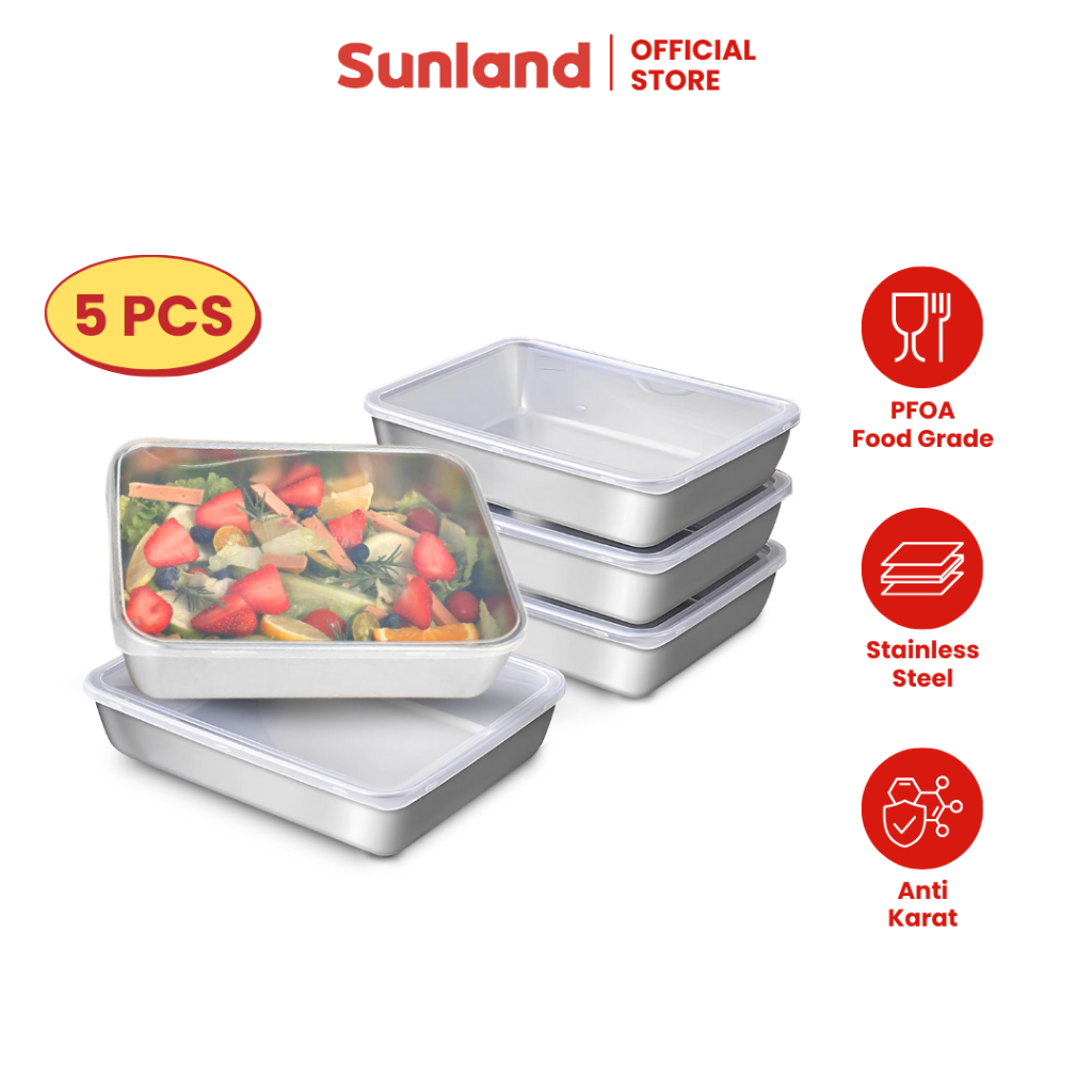 Jual [PAKET HEMAT] SUNLAND Food Box Stainless Multifungsi Tempat ...