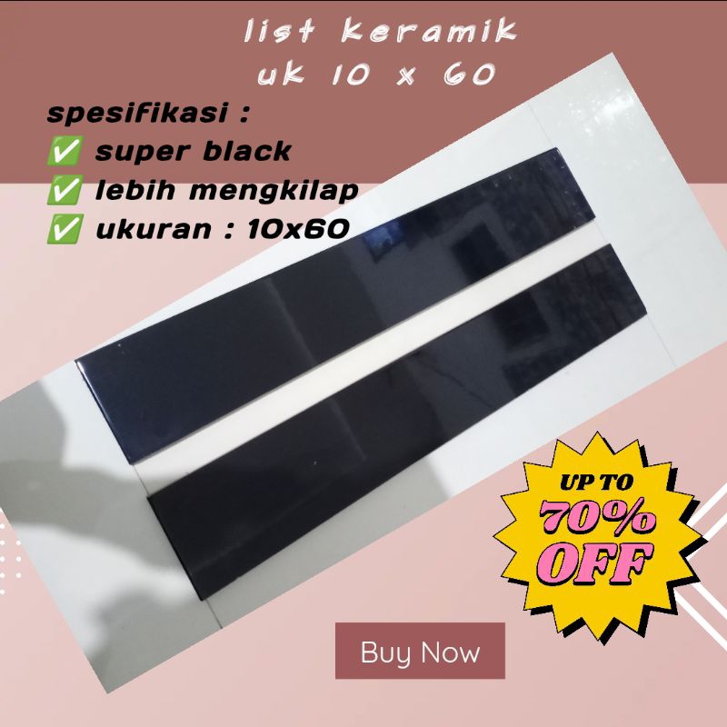 Jual list keramik dinding minimalis super black hitam polos ukuran ...