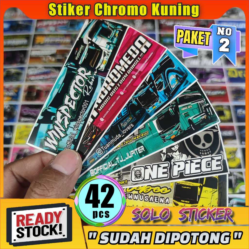 Jual SUDAH DIPOTONG Stiker Bus Panjang Isi 42pc Bahan Chromo Glossy ...