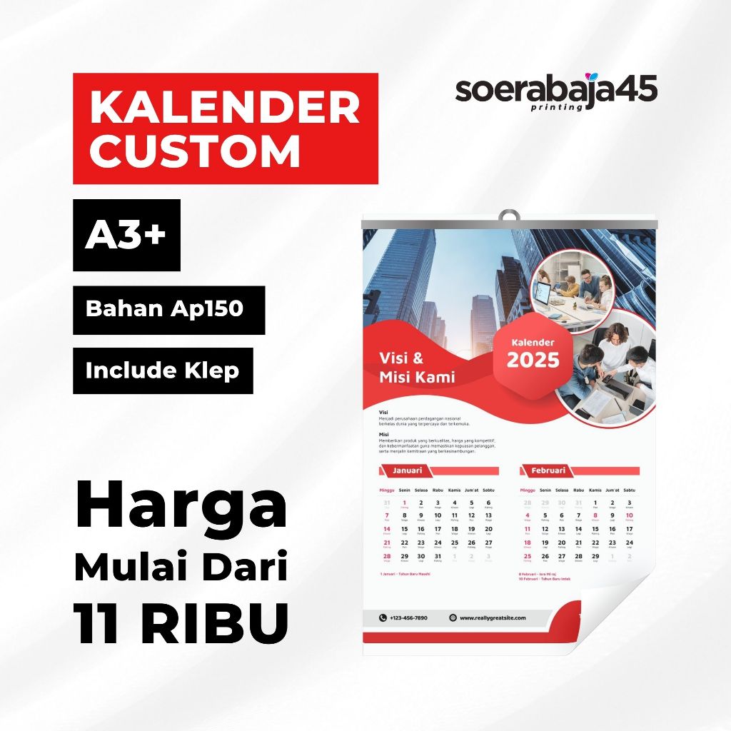 Jual Kalender Dinding A3+ Custom | Finishing Klep Seng | Kalender ...