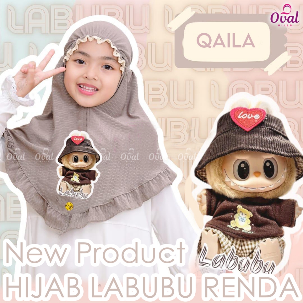 Jual HIJAB ANAK QAILA JERSEY MADAGASKAR MOTIF SABLON LABUBU BY OVAL ...