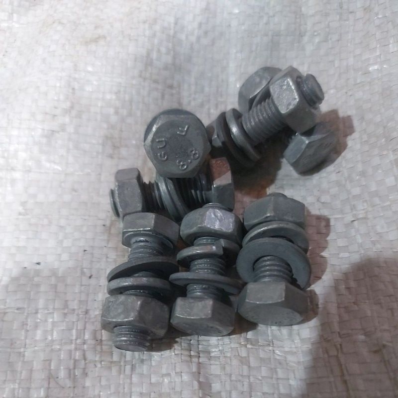 Jual Paket Isi 10 Set Baut M10x30 Baja 88 Semi Hotdip Galvanize Set ...