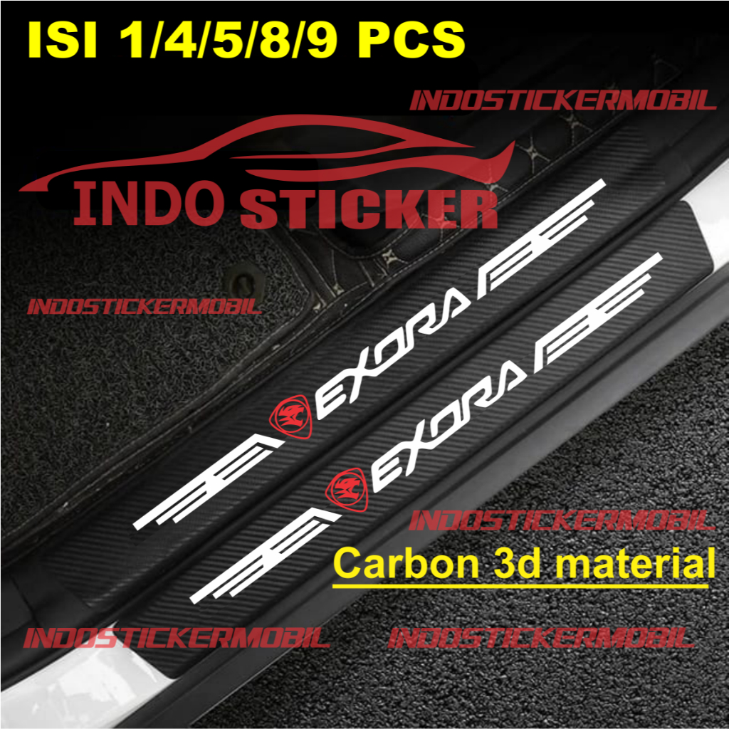 Jual (COD) 9pcs sticker sill plate carbon 3d mobil proton exora karbon ...