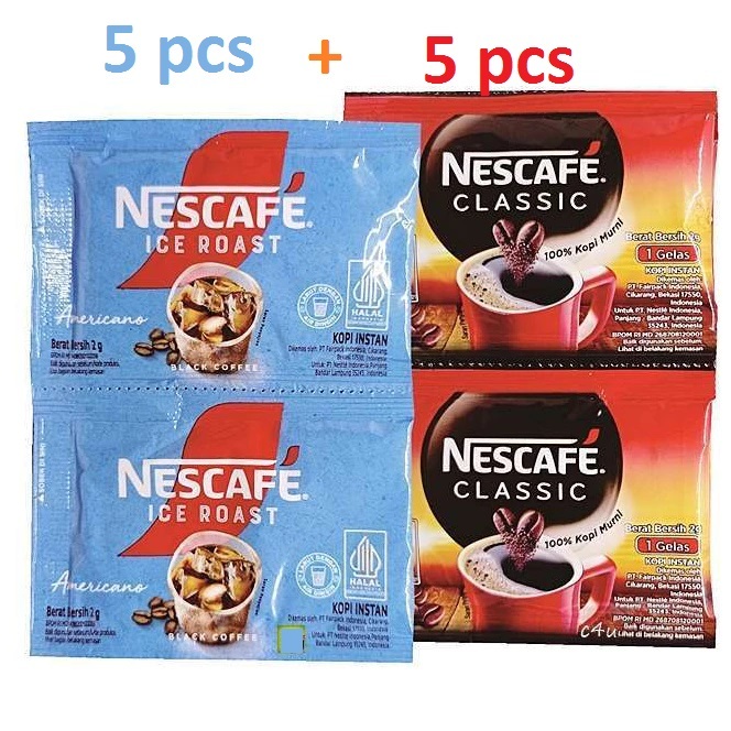 Jual NESTLE NESCAFE Ice Roast 5 pc dan NESCAFE Classic 2 gram 5pc ...