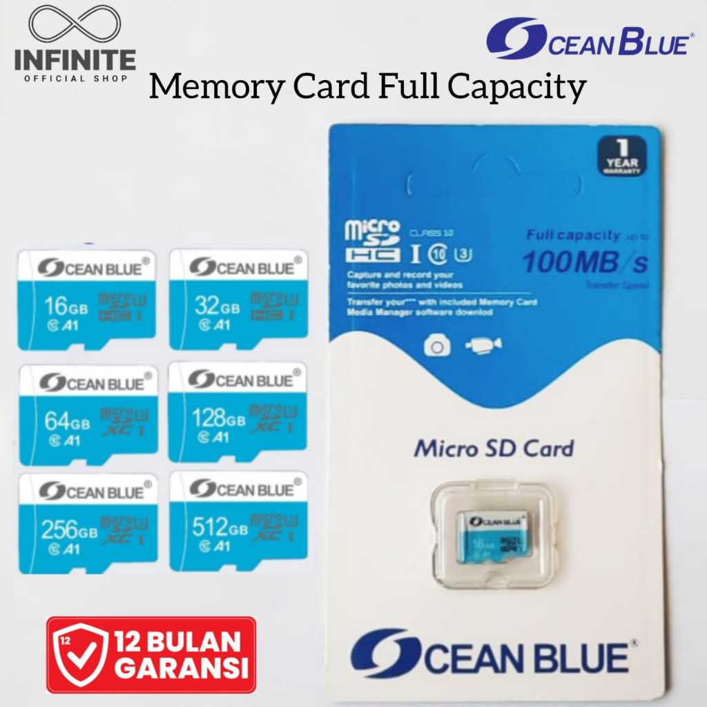 Jual Memory Card Hp Micro SD Kartu TF Class 10 OCEANBLUE Kapasitas 128 ...