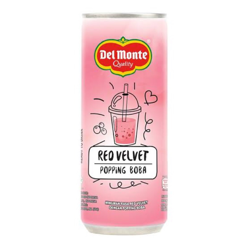 Jual Del Monte Minuman dengan Popping Boba Red Velvet 240ml | Shopee ...