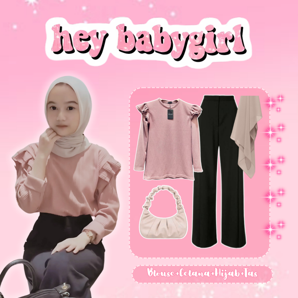 Jual sharenaoutfit - 4 IN 1 One Set Hijab Korean Style Outfit Remaja Wanita Kekinian Outfit ...