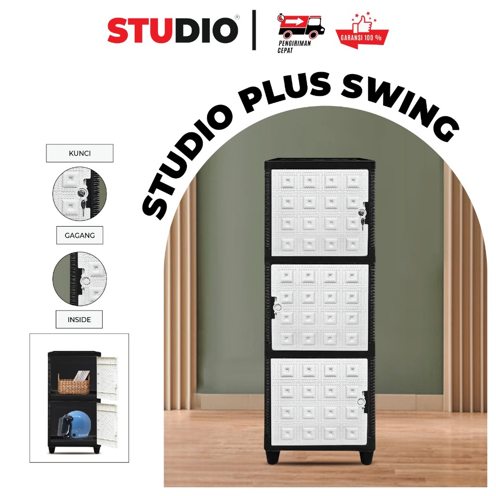 Jual STUDIO - Lemari Pakaian Plastik 1 Pintu Swing Plus Susun 2, 3, 4 ...