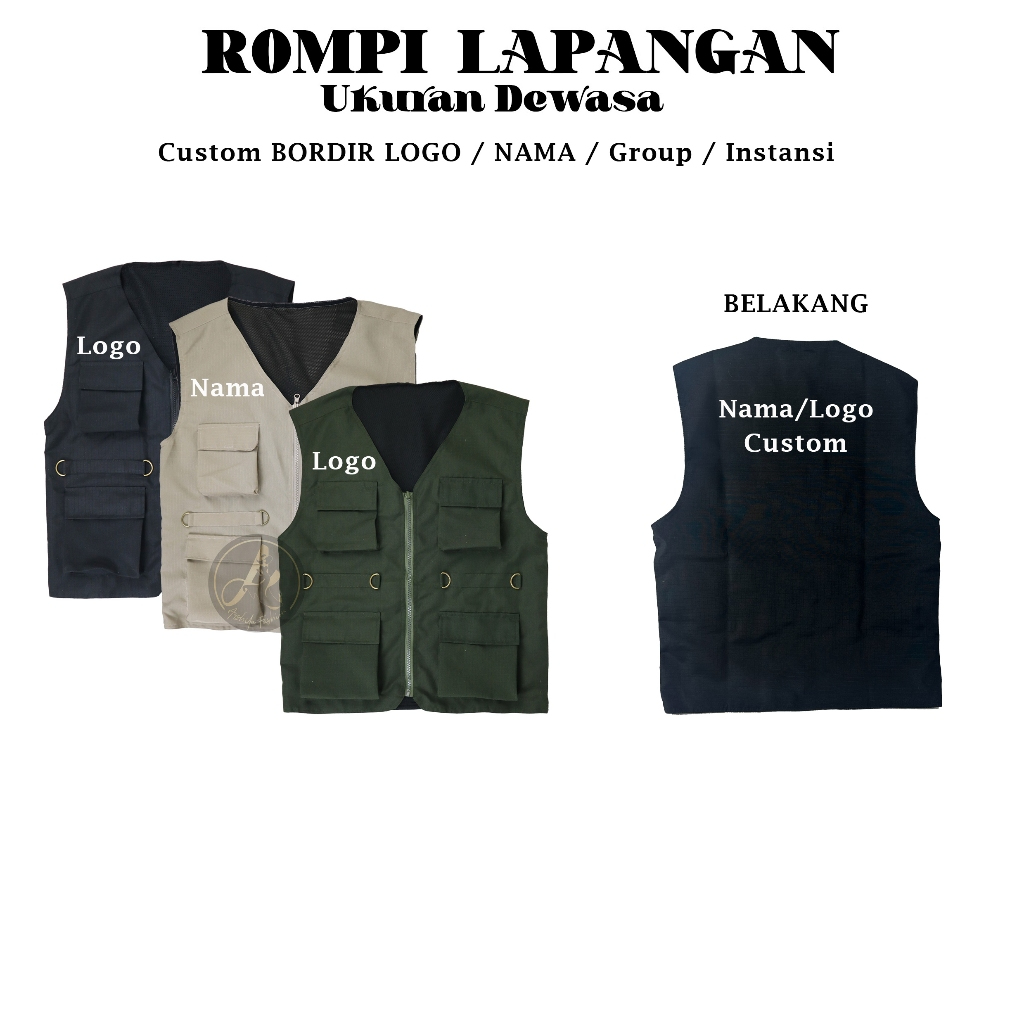 Jual Rompi Dewasa Bordir Nama Dan Logo/Rompi KKN/ROMPI CLUB | Shopee ...