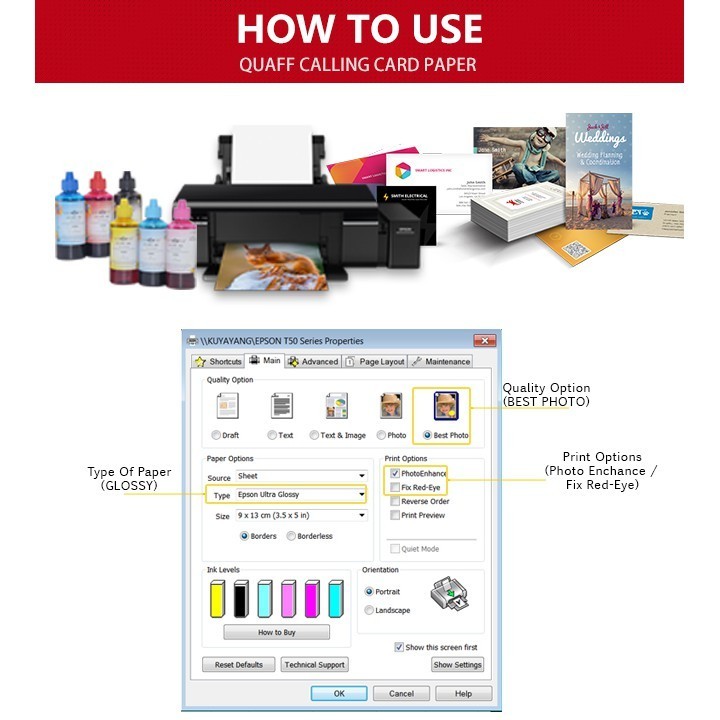 Jual QUAFF Kertas PVC ID Card Kertas Kartu Panggilan Calling Card Paper ...