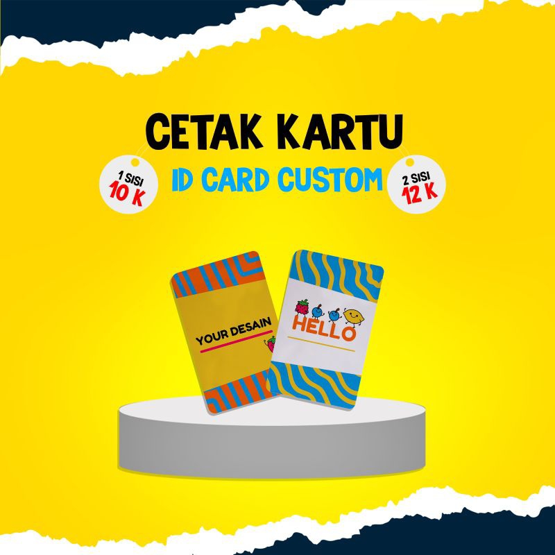Jual Cetak Kartu ID Card Custom Print UV 2 Sisi Card Member Bahan PVC Tebal | Shopee Indonesia