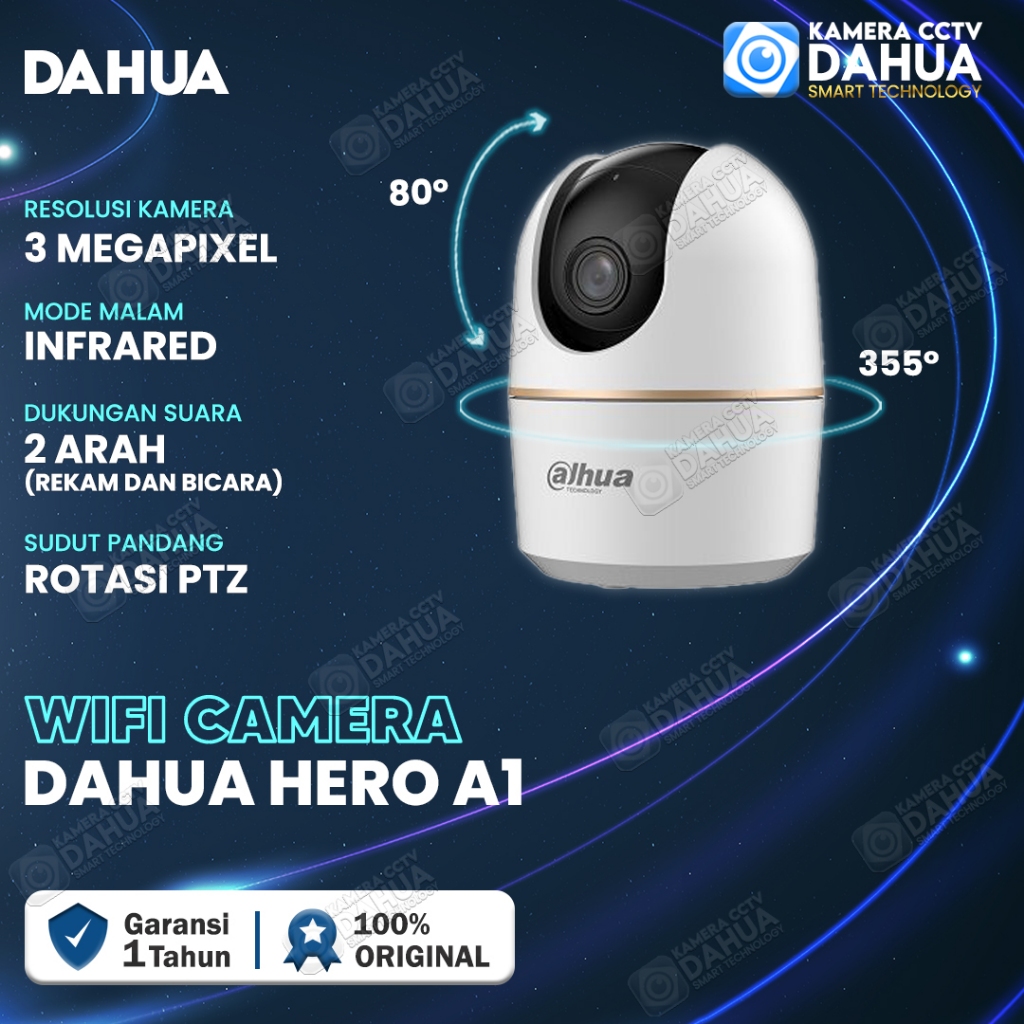 Jual CAMERA CCTV WIFI DAHUA HERO 3MP KAMERA WIRELESS IP CAM MIC AUDIO ...