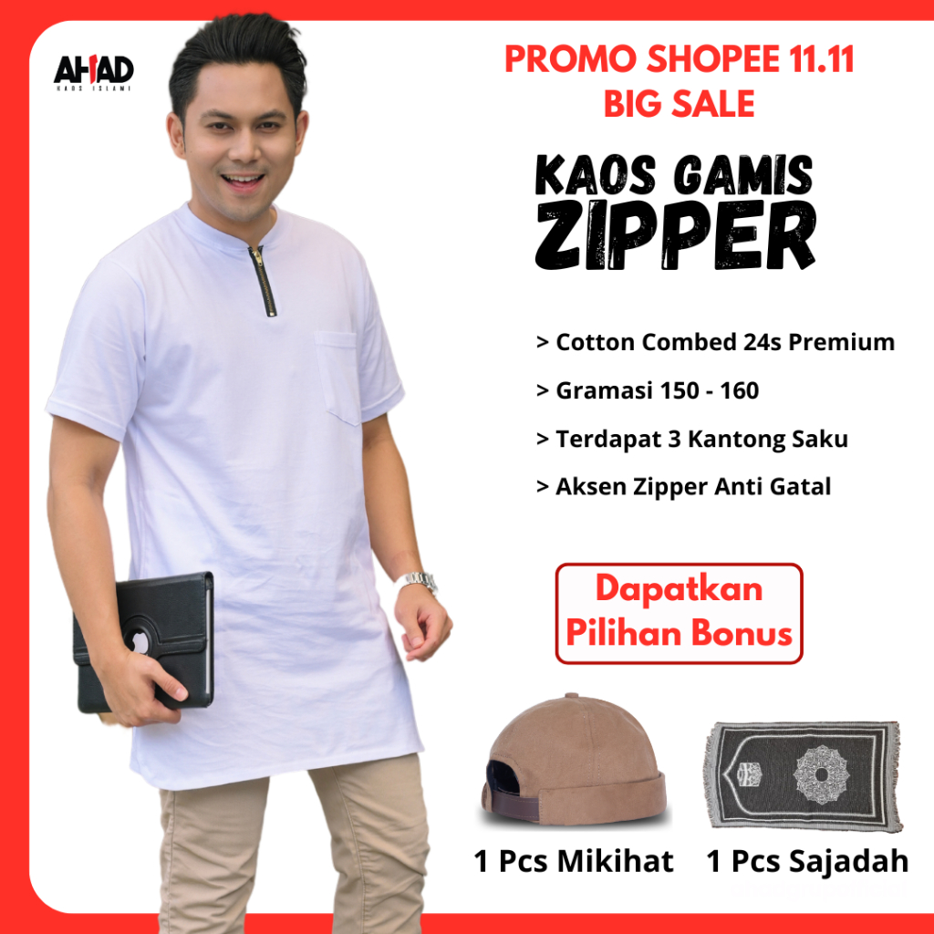 Jual Original - Gamis Zipper - Bisa COD | Kaos Kurta Premium Cotton ...