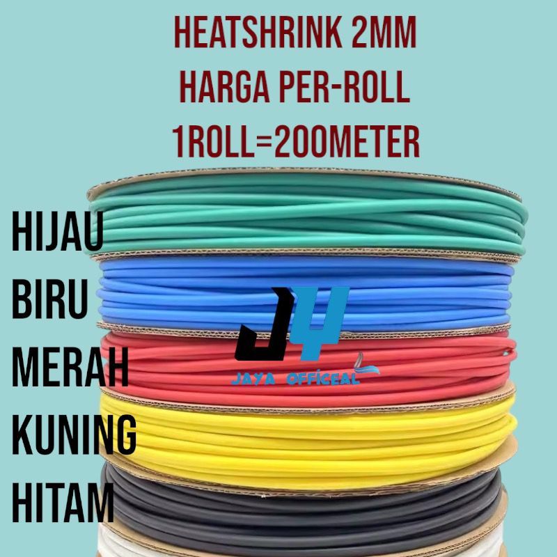 Jual HEATSHRINK D-2MM/HEAT SHRINK TUBING/SELONGSONG KABEL BAKAR ROLL ...