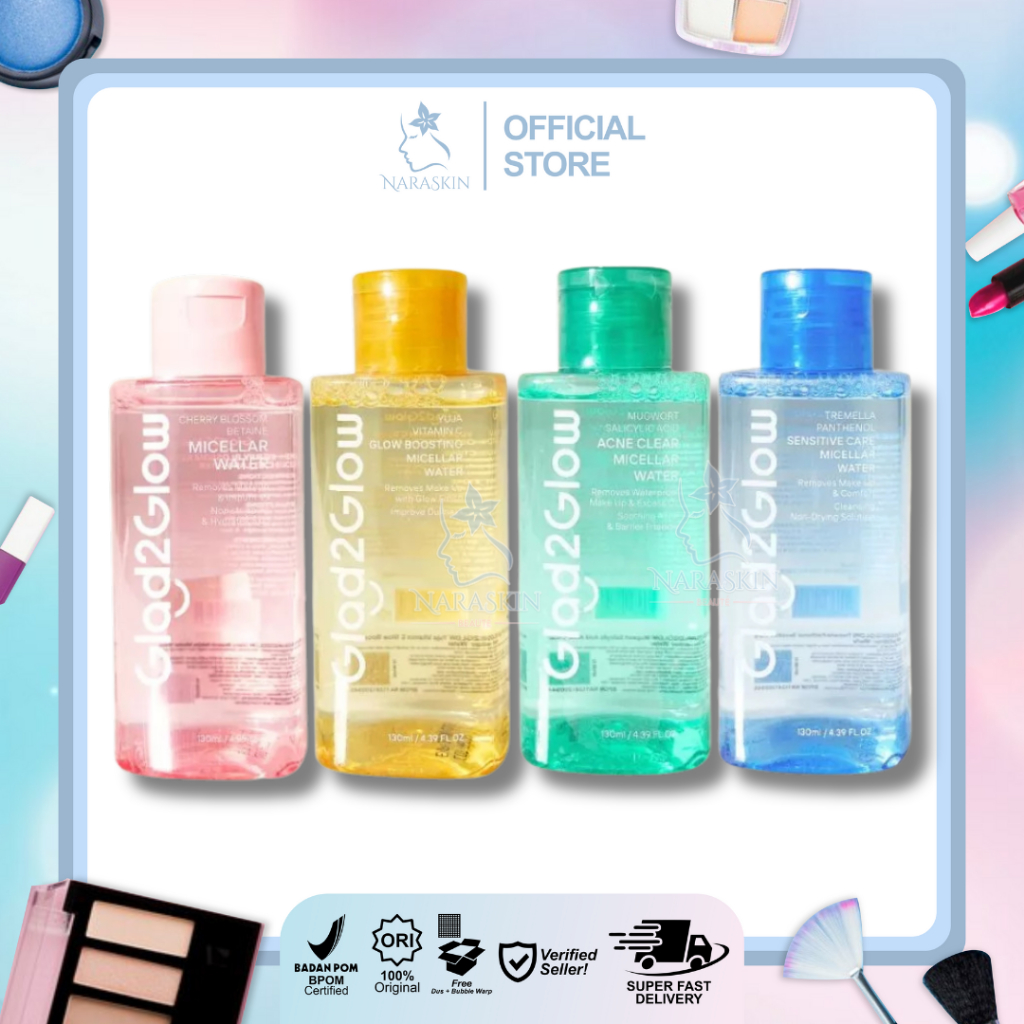 Jual Glad2Glow Cherry Blossom Betaine Micellar Water | Tramella Panthenol Sensitive Care | Yuja ...