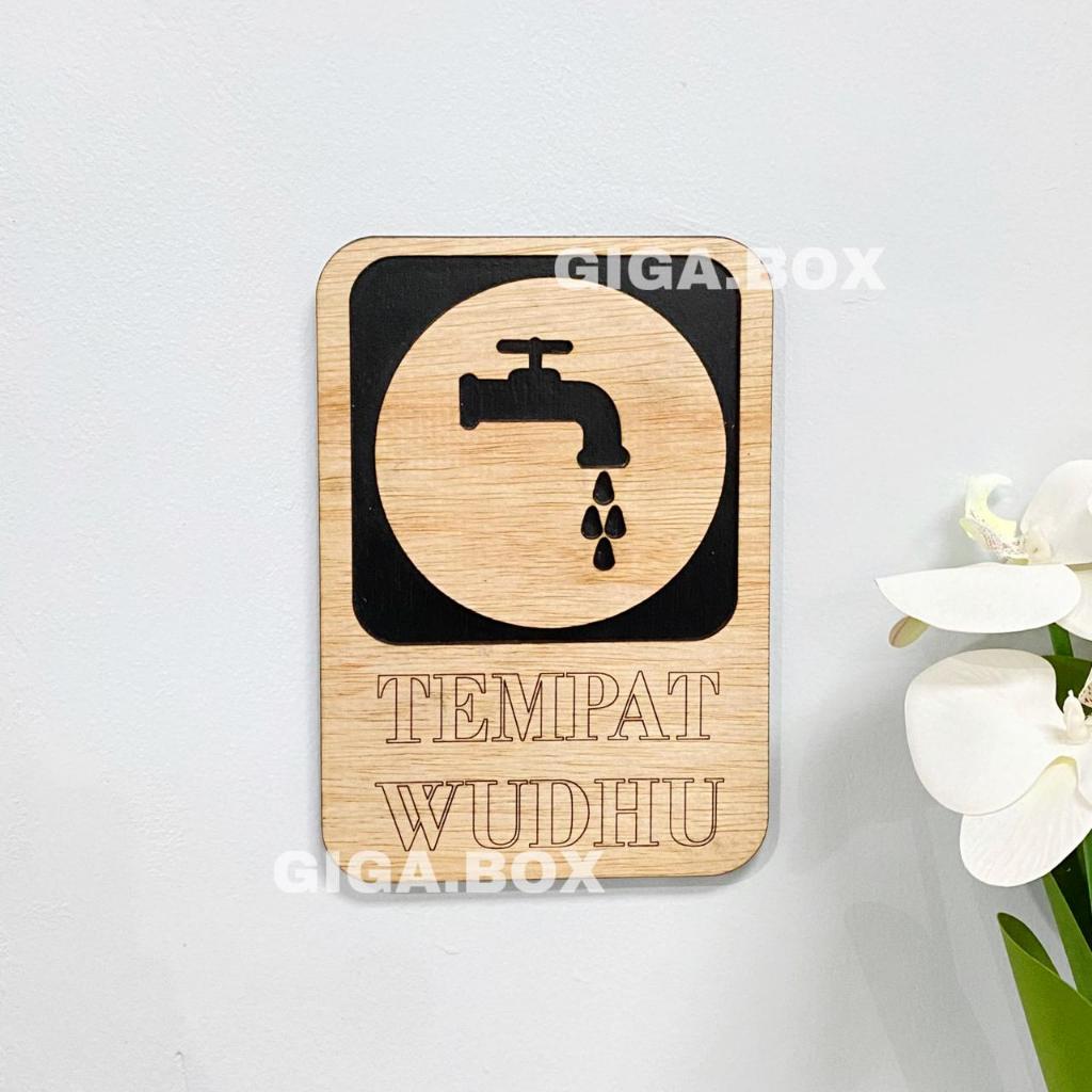 Jual Tempat Wudhu Sign Board Kayu Papan Tempel Dinding Petunjuk arah ...