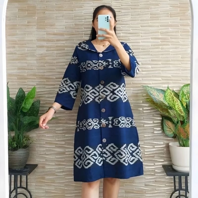 Jual Dress Tunik Tenun Troso, Dress Tenun Formal A54 | Shopee Indonesia