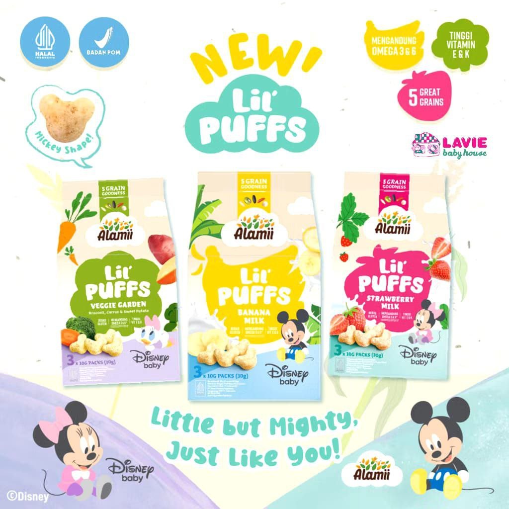Jual ☘️Bebikita☘️Alamii Lil' Puffs Disney Edition - Stroberi Milk ...