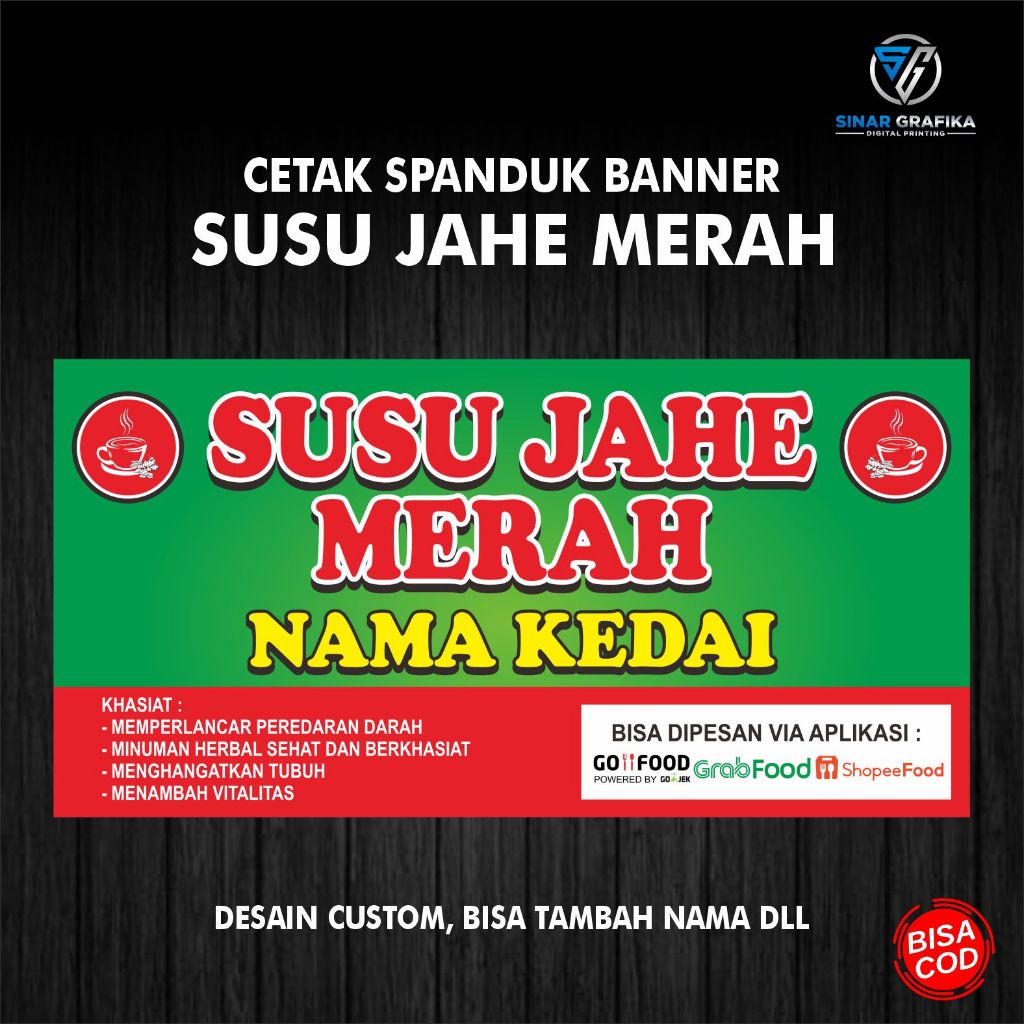 Jual Spanduk Banner Susu Jahe Merah Murah, Sehari Jadi | Shopee Indonesia