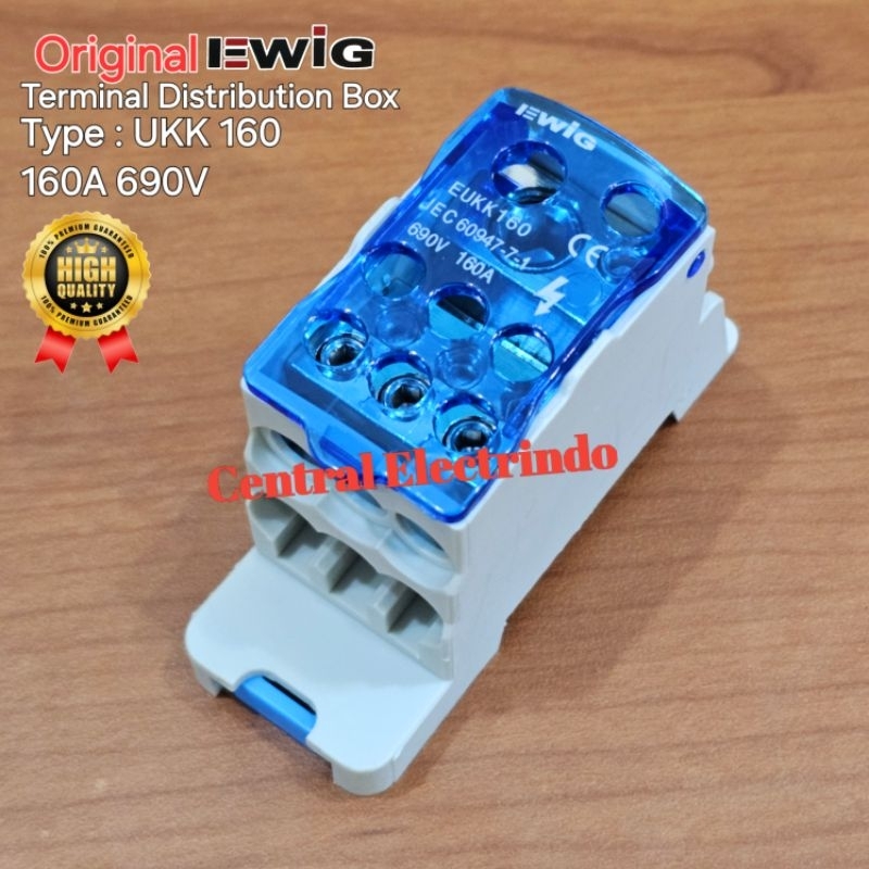 Jual Terminal Block EWIG UKK 160A 690V Terminal Distribusi Junction Box Din Rail. | Shopee Indonesia